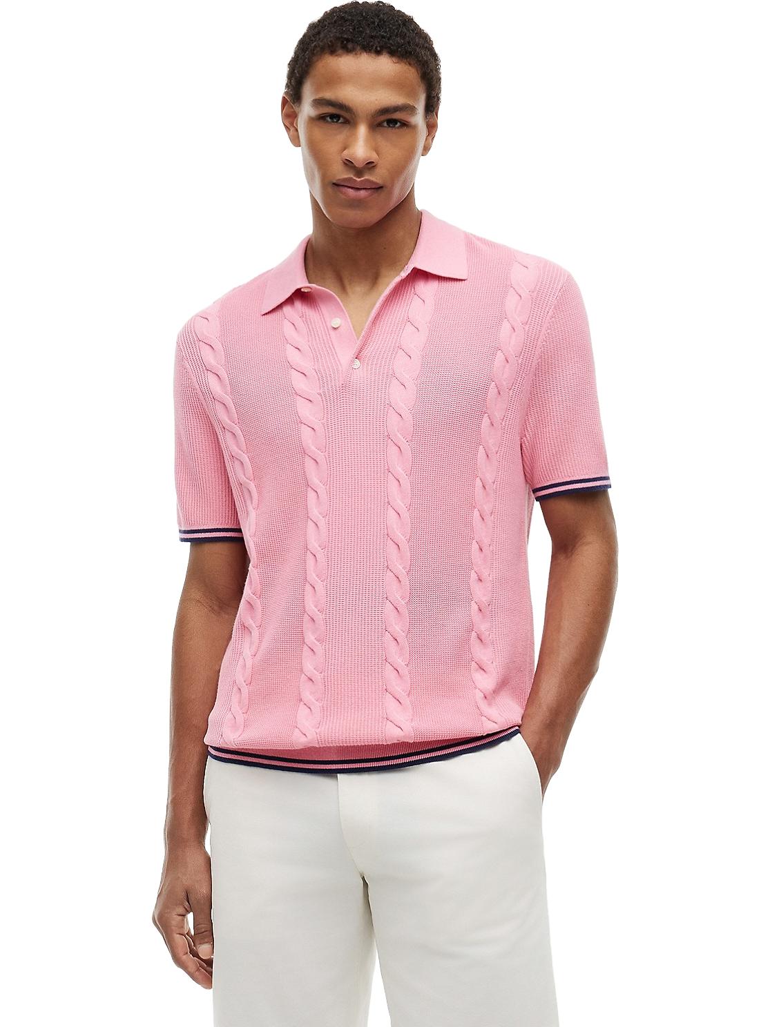 TOMMY HILFIGER Tommy Hilfiger Short-Sleeve Cable Knit Sweater Polo
